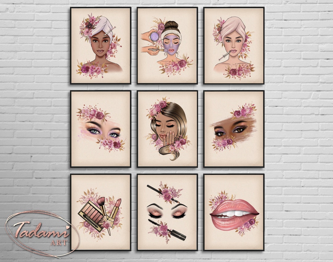 9 Beauty Procedures Poster Makeup Art Beauty Salon Wall Art Eye Makeup ...