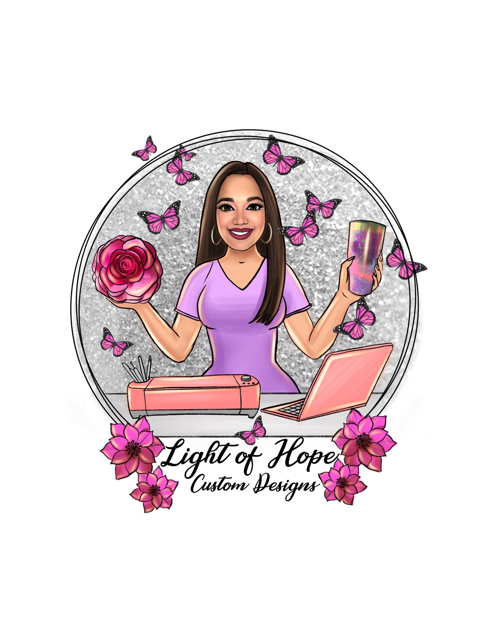 Crafter Logo Design Cartoon Logo Cartoon Portrait Tumbler - Etsy Canada