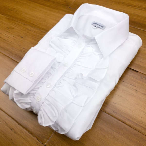 Ruffled Tuxedo Shirt - Etsy