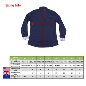 Grenouille Ladies Long Sleeve Delft Blue Floral Print Shaped Fit Shirt ...