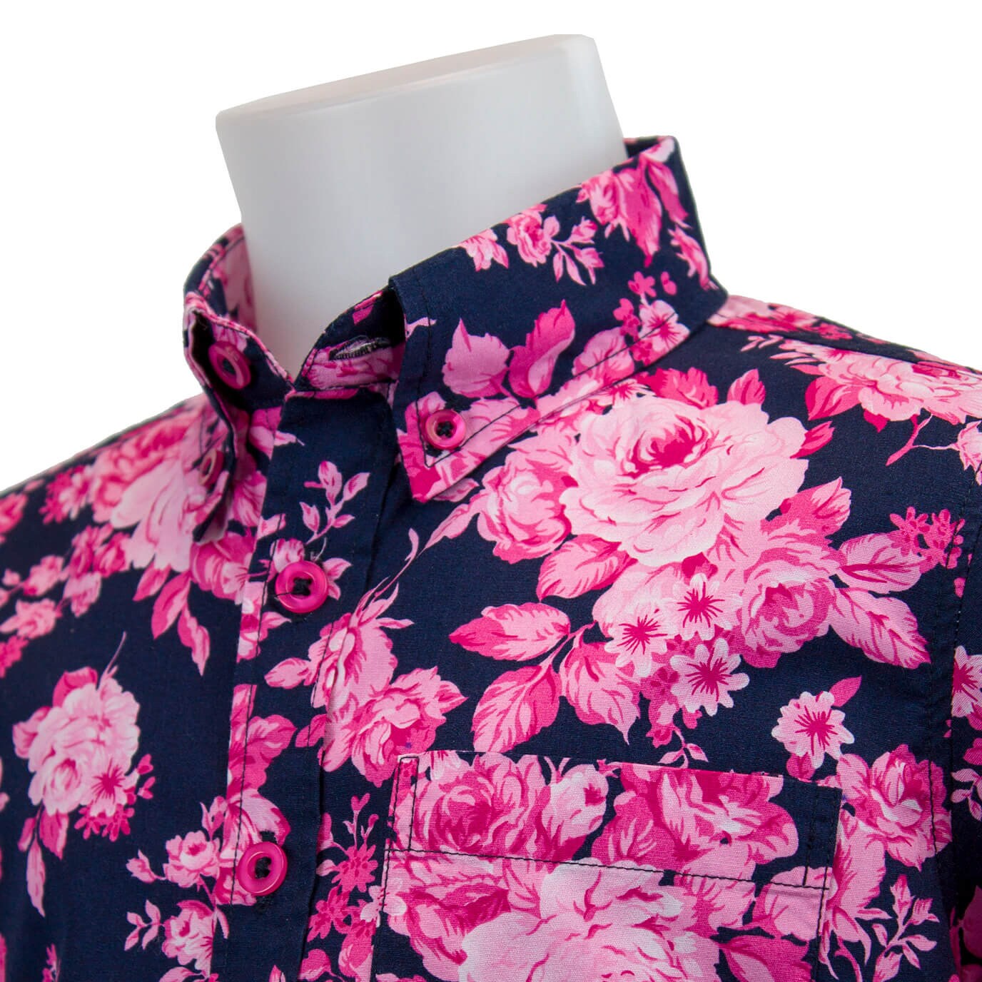 Mens and Boys Short Sleeve Shocking Pink Rose Shirt | Etsy