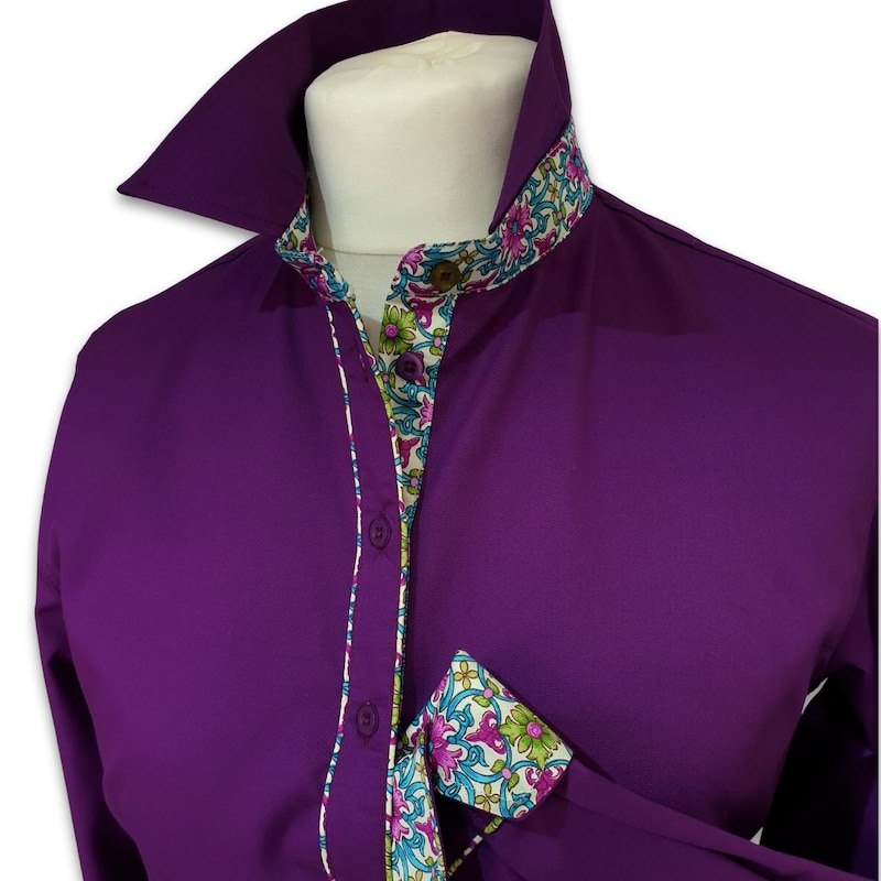 Blue & Purple Blouse - Etsy UK