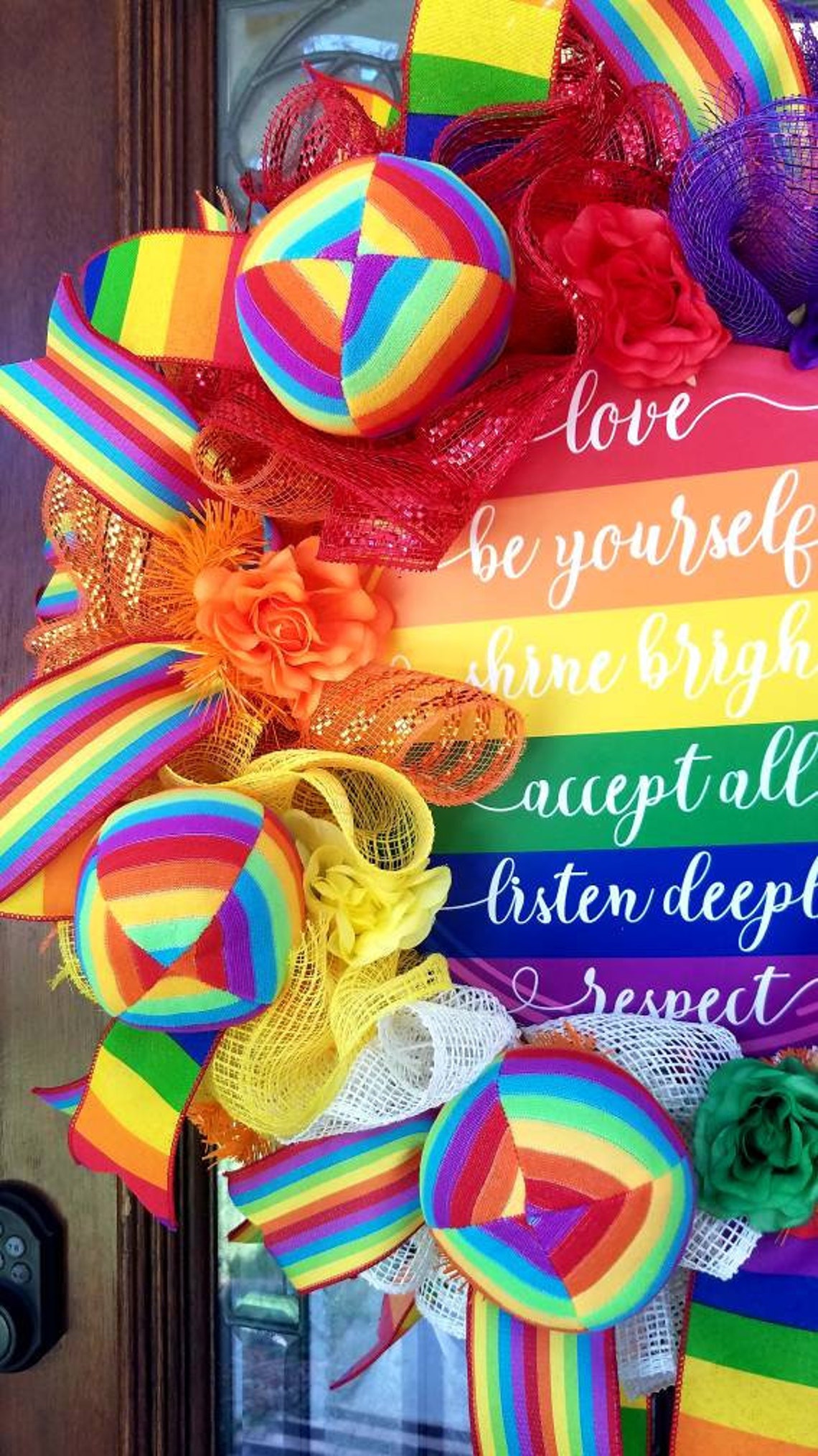Pride wreath pride decor lgbtq decor love is love rainbow | Etsy