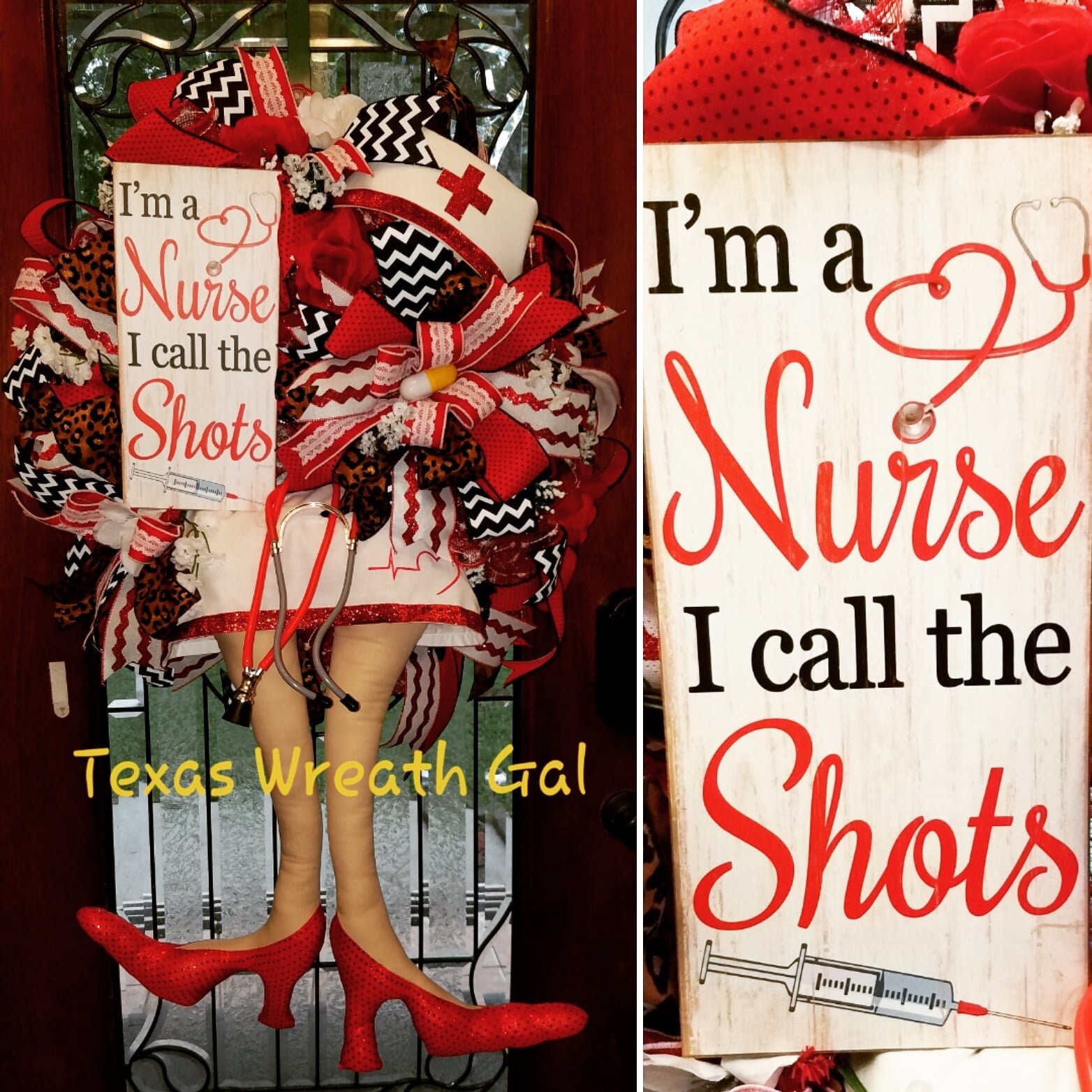 Nurse Wreath, Nurse Gift, Nurse Door Decor, Healthcare Worker Gift, Rn ...