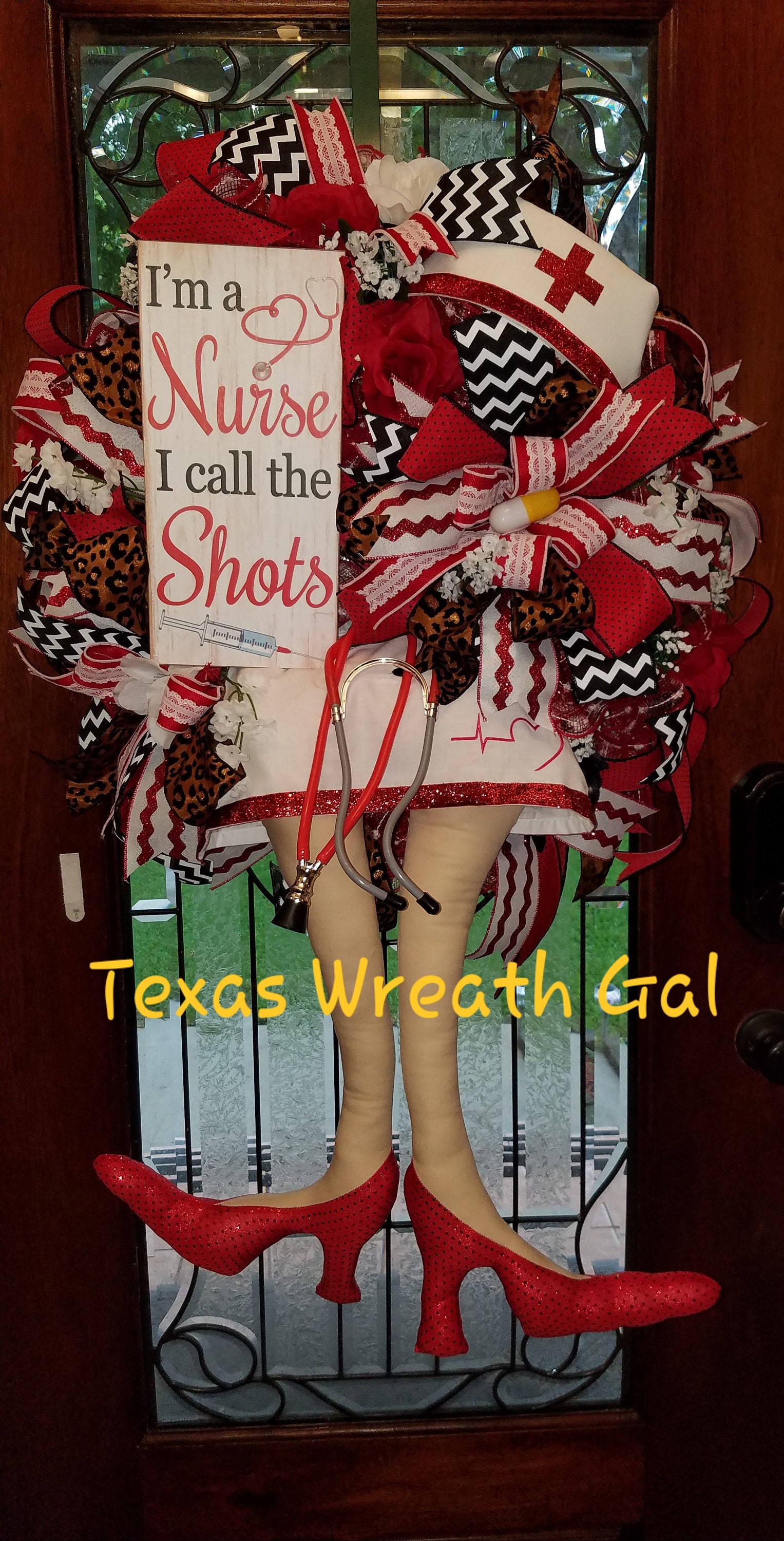 Nurse Wreath, Nurse Gift, Nurse Door Decor, Healthcare Worker Gift, Rn ...