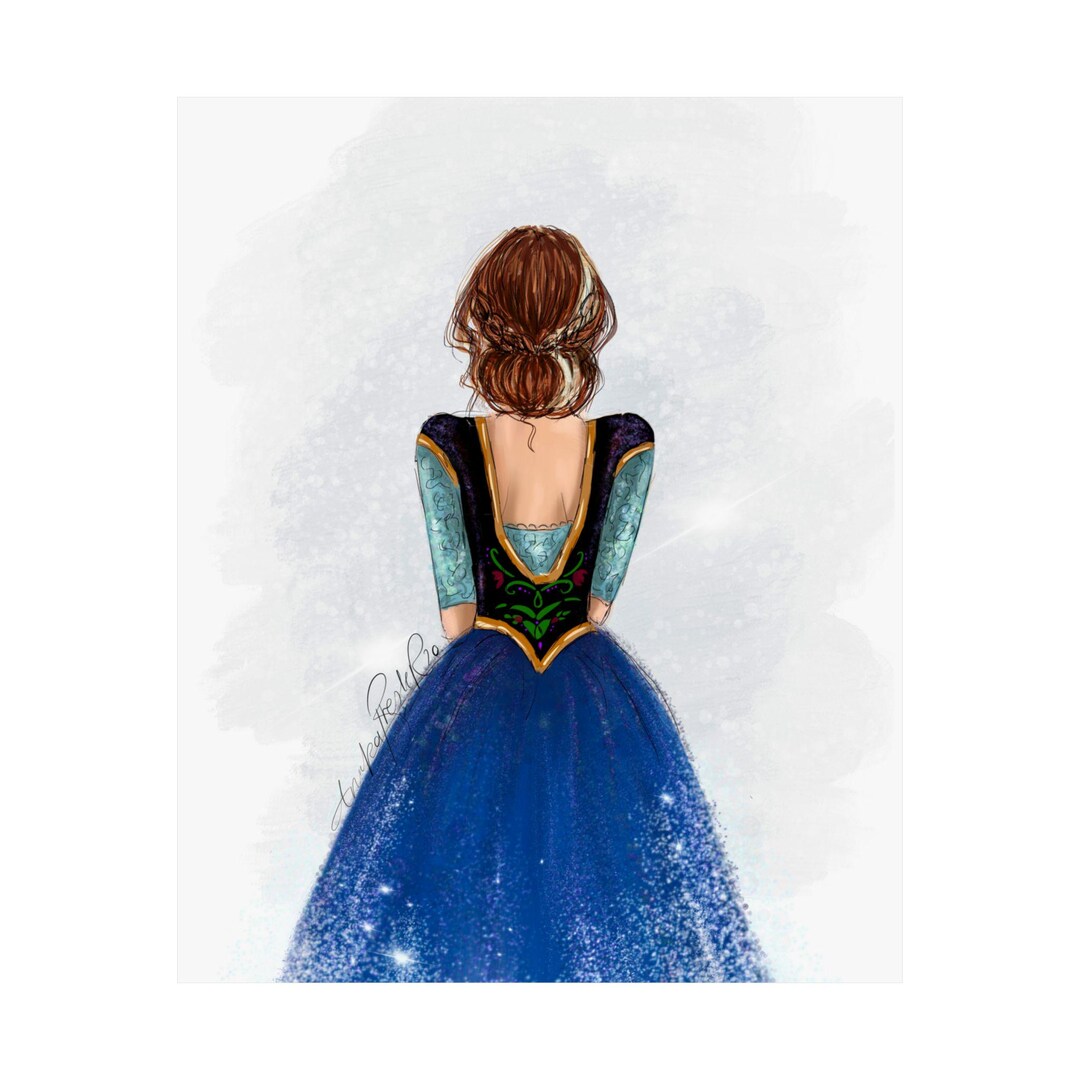 Fashion Poster, Princess Anna Inspired Art Print, Satin Wall Decor ...