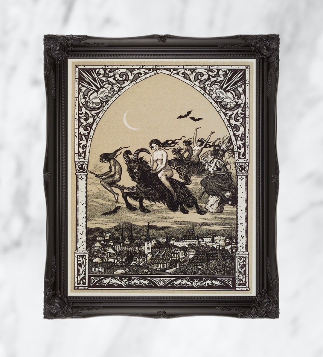 Witches Flying to Sabbath A5 Print - Etsy