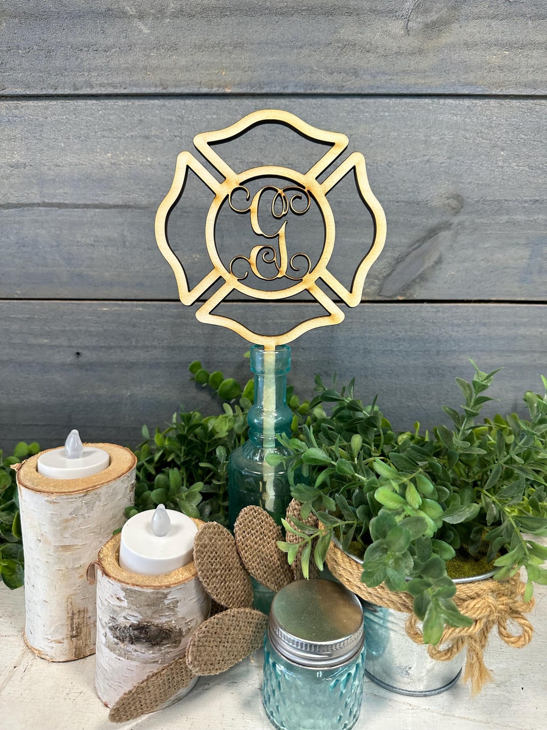 Maltese Cross Wedding Cake Topper - Wooden - Monogram - Engagement ...