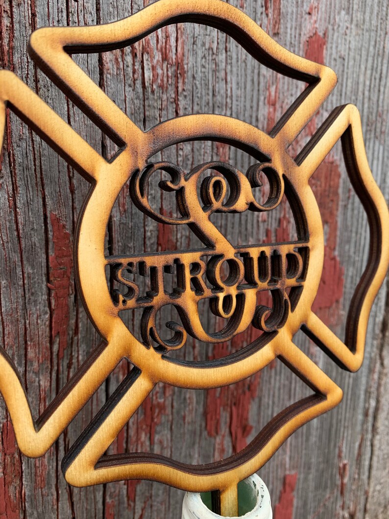 Maltese Cross Wedding Cake Topper Wooden Monogram - Etsy