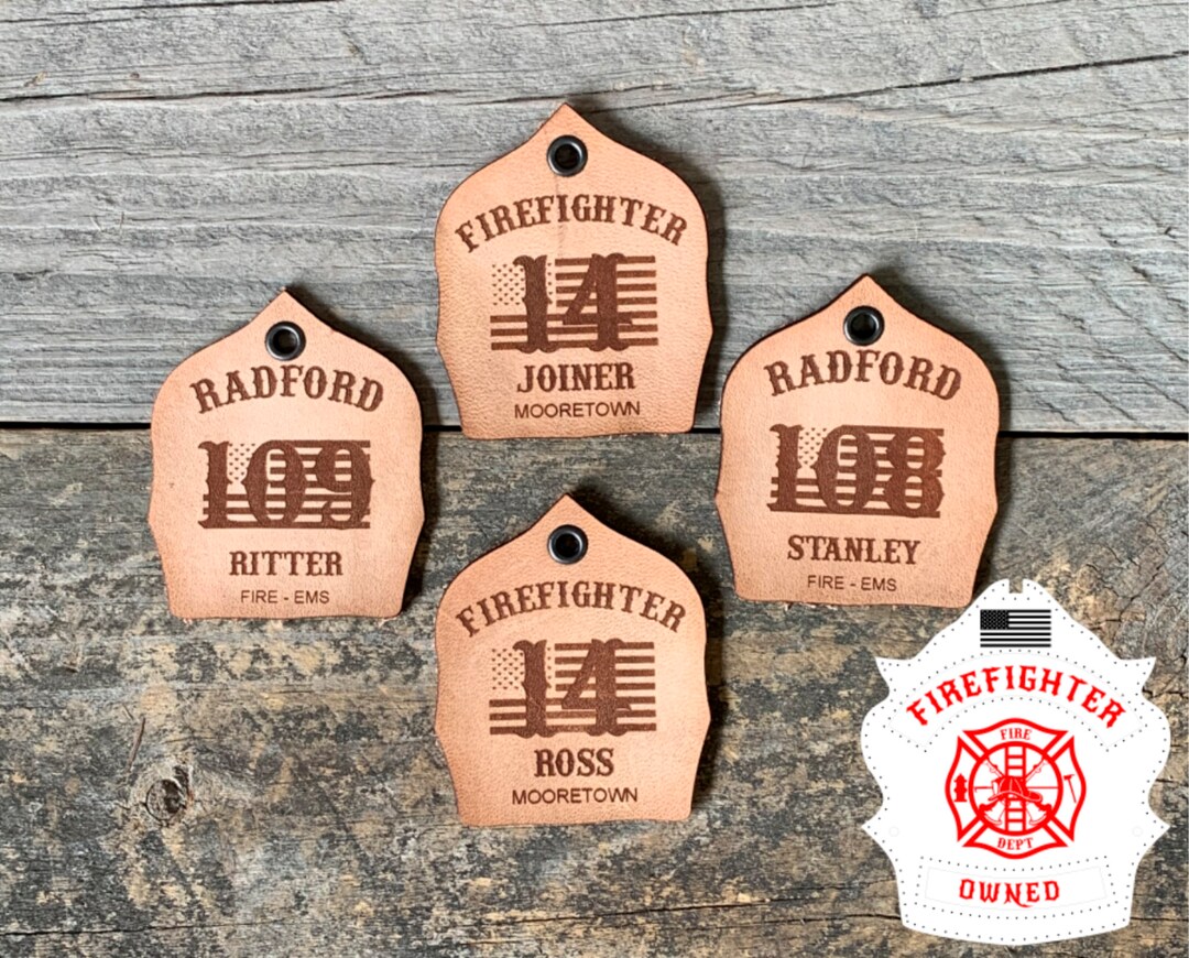 Personalized Genuine Leather Keychain, Firefighter Gift, Firefighter ...
