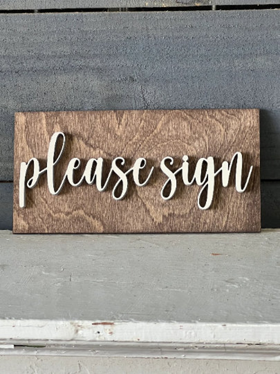 Please Sign Wedding Wood Sign, Wood Guest Book, Alternative Guest Book ...