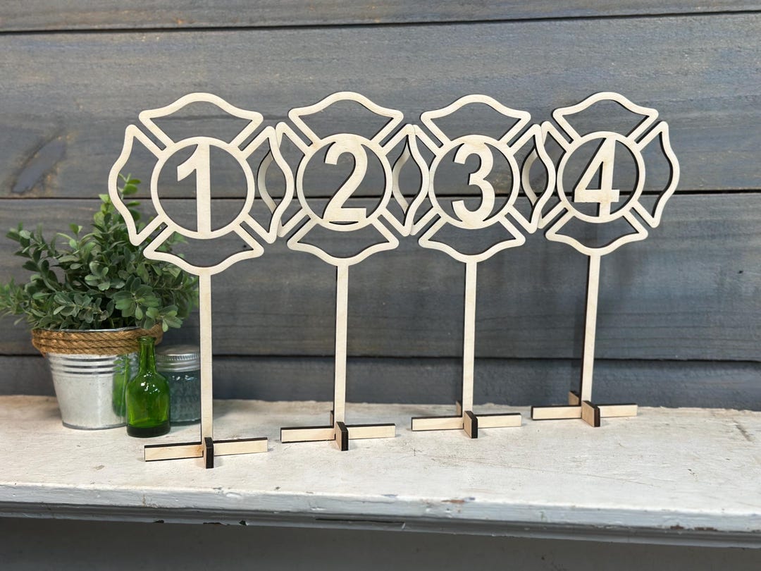 Firefighter Wedding • Reception Table Numbers • Wedding Table Numbers ...