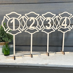 Firefighter Wedding • Reception Table Numbers • Wedding Table Numbers ...