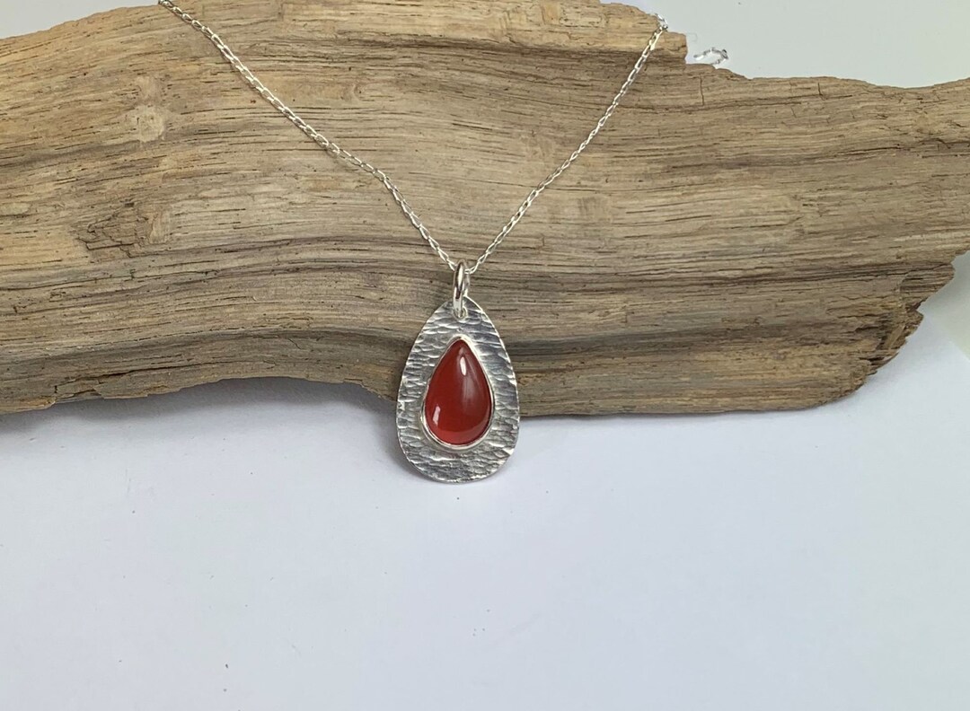 Silver Pendant Handmade in Cornwall Natural Teardrop - Etsy