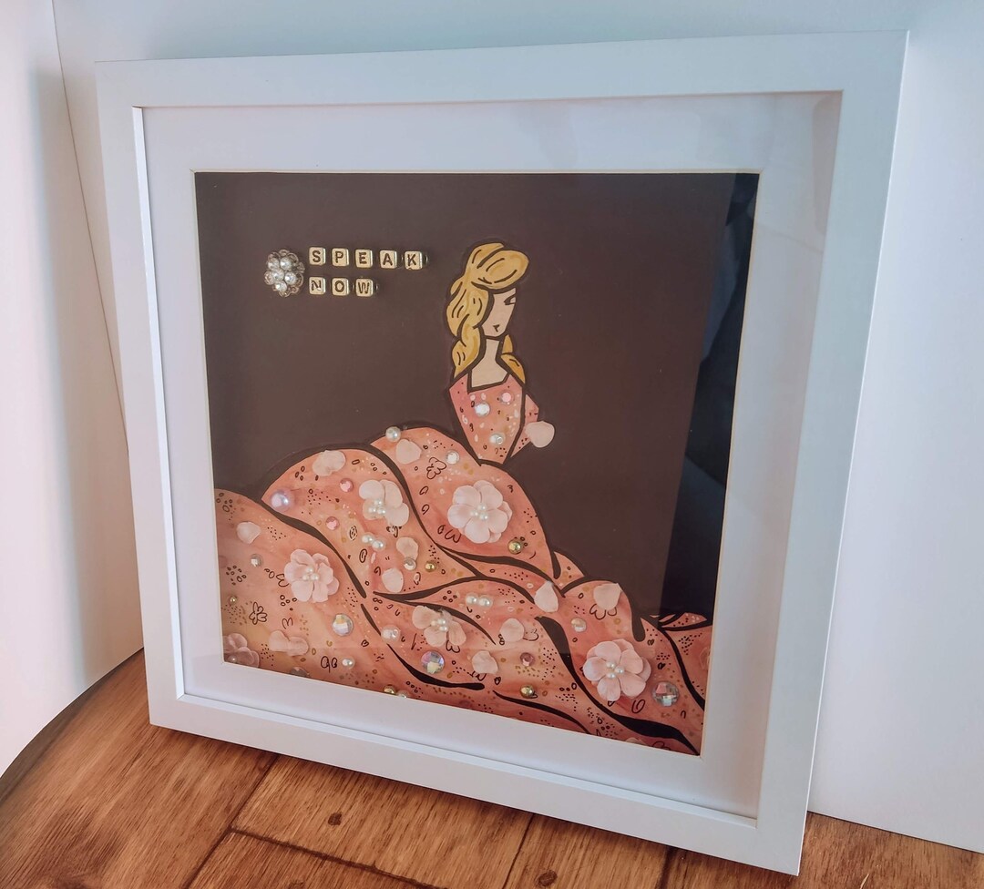 Speak Now Inspired Large Box Frame 25x25cm Taylor Swift Art Hand-drawn Speak Now TV Art - Etsy