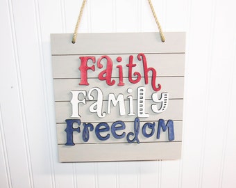 Faith Family Freedom Sign - Etsy