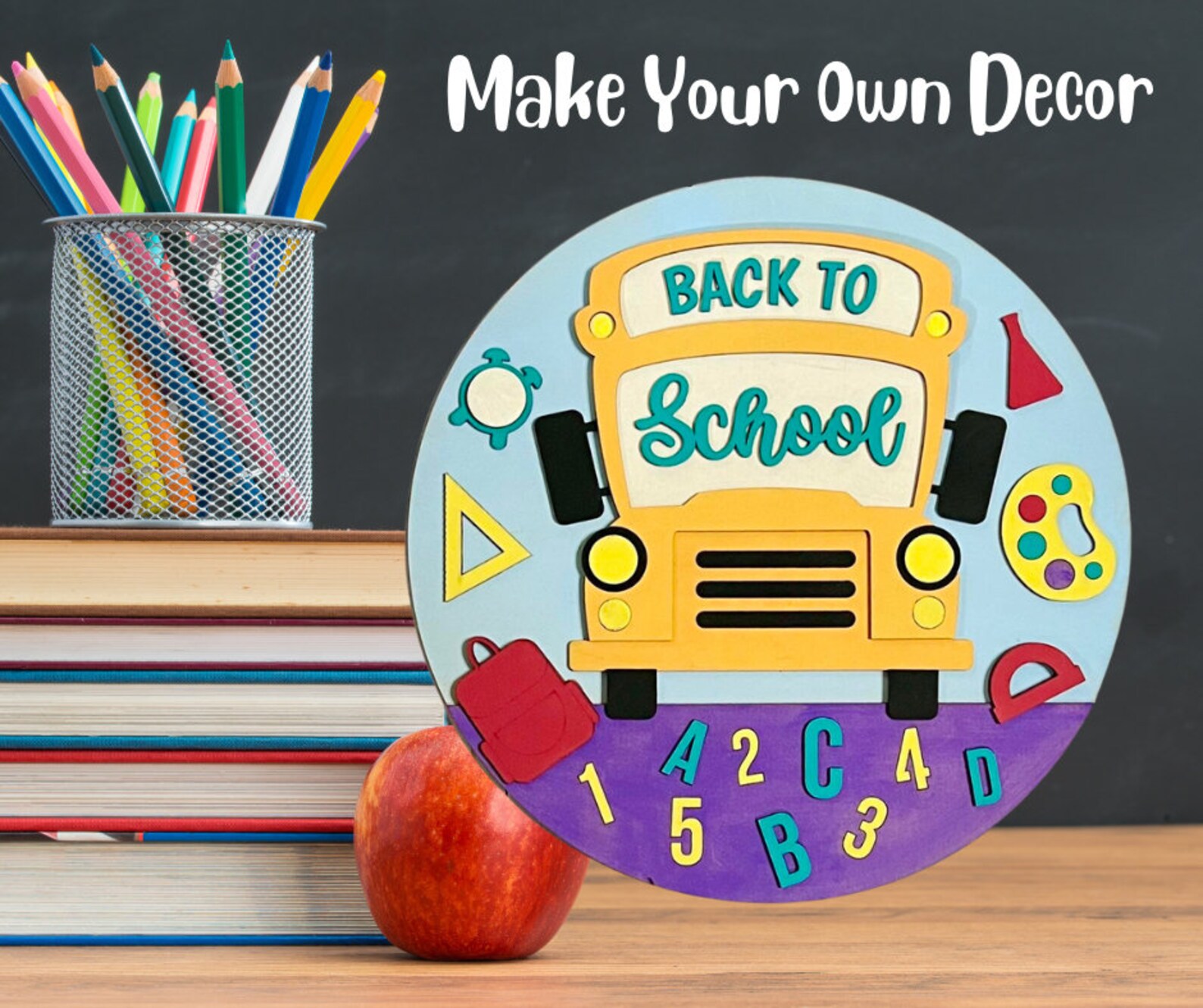 DIY Sign Kit - Back to School Bus Sign, Welcome Sign, DIY Kit, Paint at ...