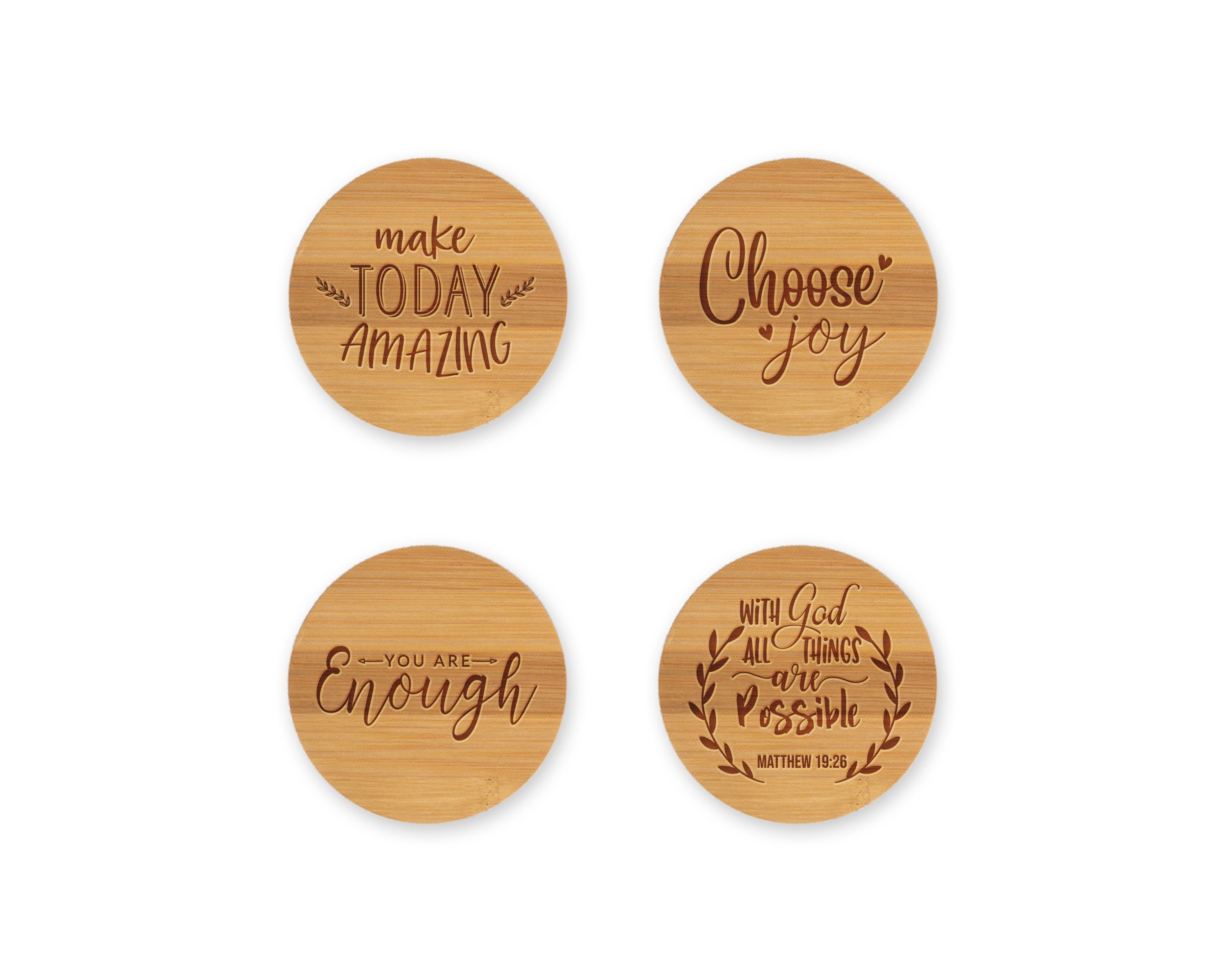 Encouraging Quotes Coaster Set Make Today Amazing Choose | Etsy