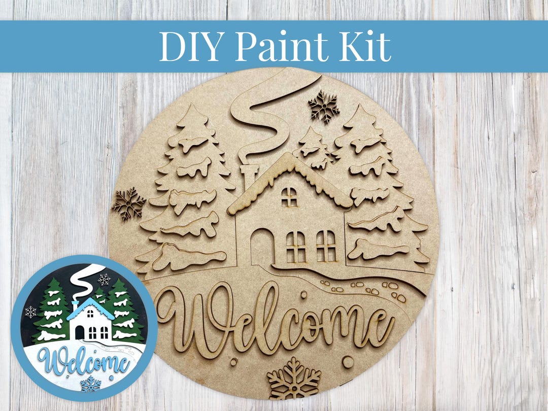 DIY Sign Kit - Welcome Snow House Sign, Welcome Sign, DIY Kit, Paint at ...