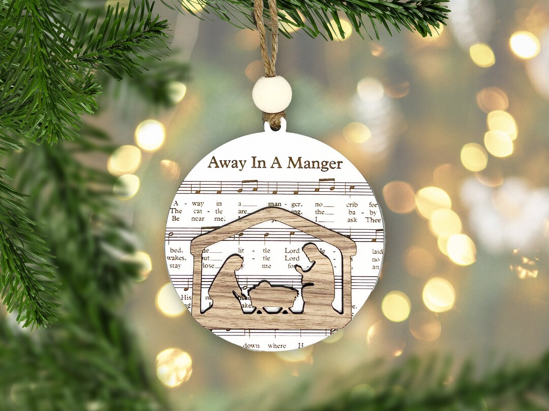 Nativity Songs Ornaments - Away in the Manger - Nativity Sheet Music ...