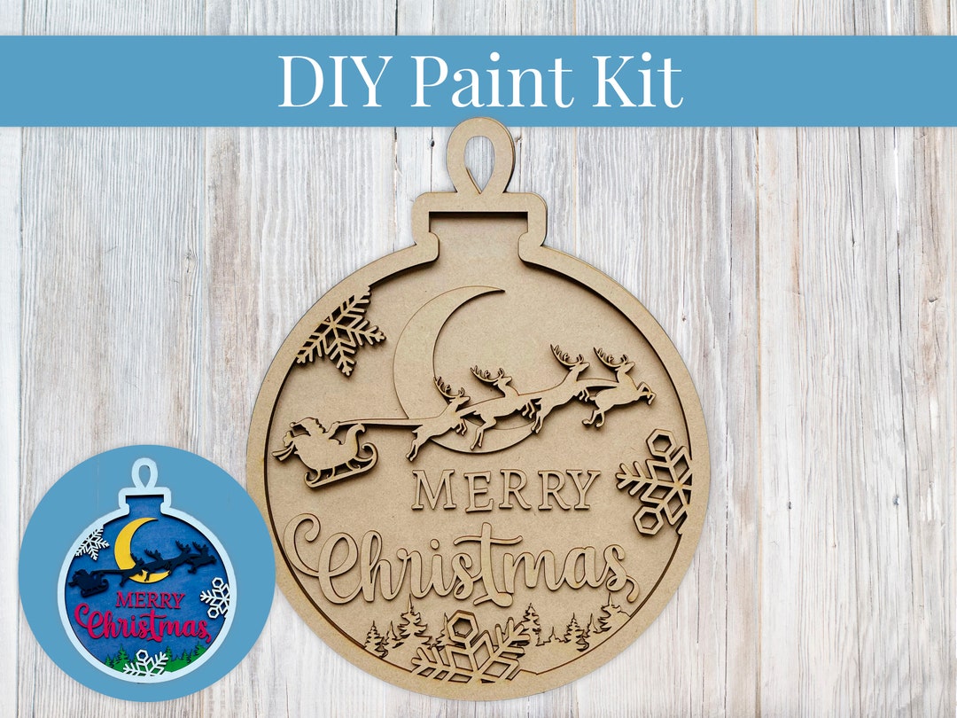 DIY Paint Kit - Merry Christmas Night Sign, Welcome Sign, Wood Sign ...