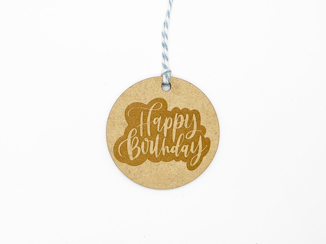 Birthday Gift Tag - Happy Birthday Outline Gift Tag, Birthday Tag ...