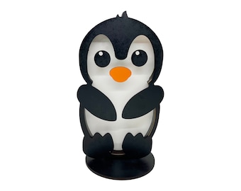 Vintage Handmade Wooden Penguin Piggy Bank - Etsy