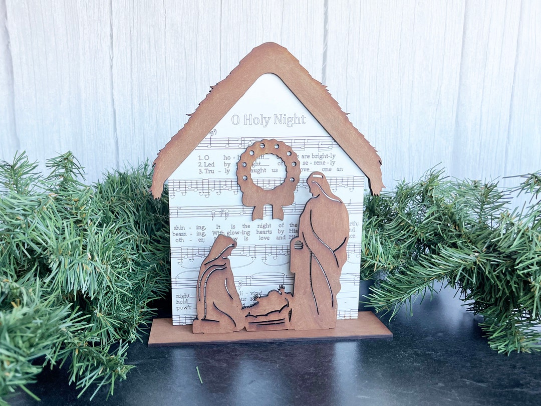 Christmas Decor - Nativity O Holy Night Song Shelf Décor - Nativity ...