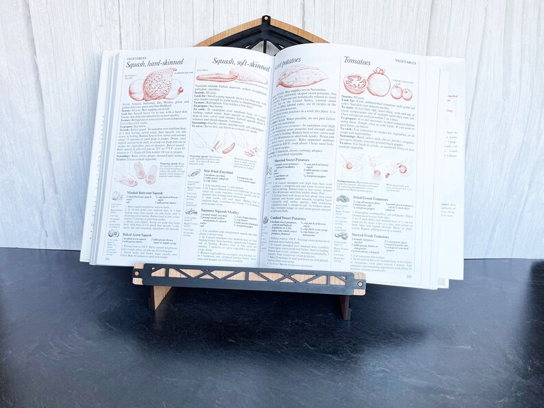 Cookbook Stand - Iron Gate Cookbook Stand - Cookbook Holder, Wood Cook ...