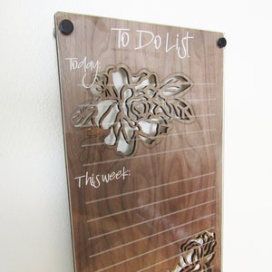 Floral to Do List for Wall - Wood - Acrylic - Dry Erase Board - Wall ...