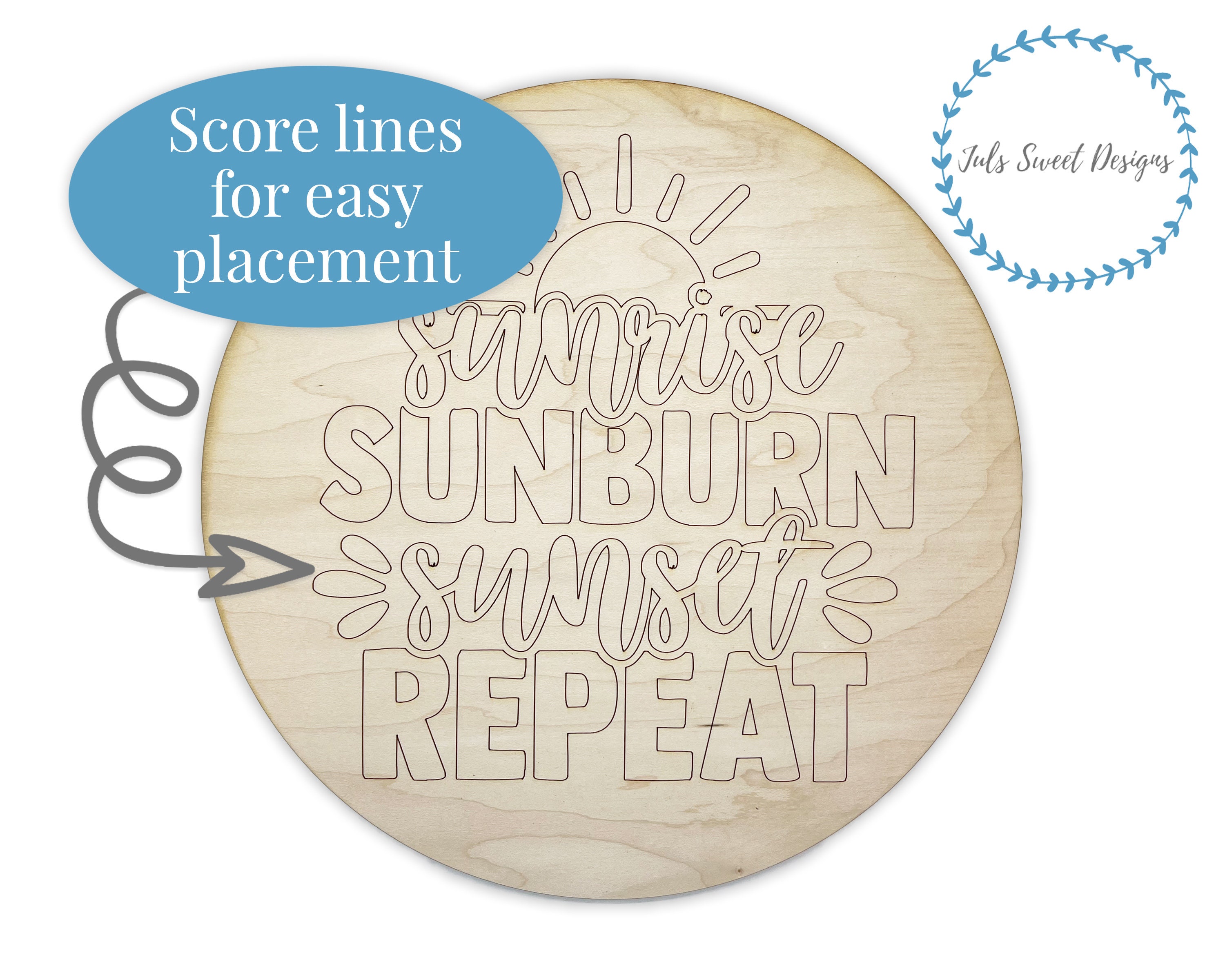 DIY Sign Kit Sunrise Sunburn Sunset Repeat Circle Sign - Etsy