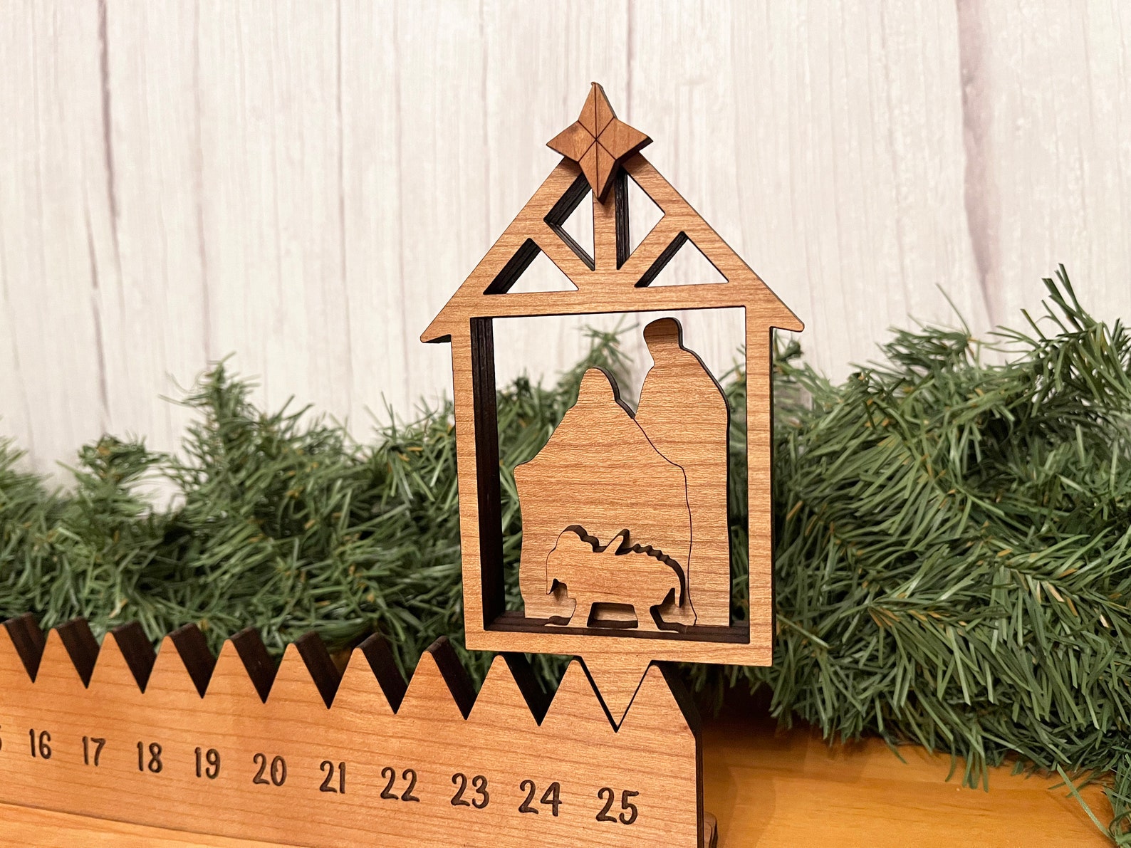 Christmas Advent Calendar Nativity Advent Calendar Wooden - Etsy