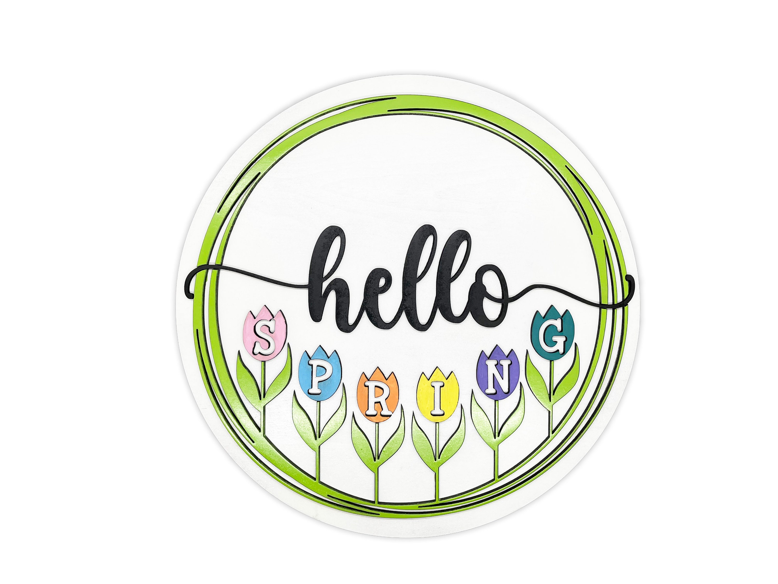 Spring Sign Hello Spring Tulips Sign Door Sign Door - Etsy