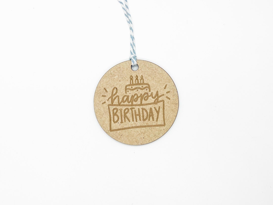 Birthday Gift Tag - Happy Birthday Cake Gift Tag, Birthday Tag, Happy ...