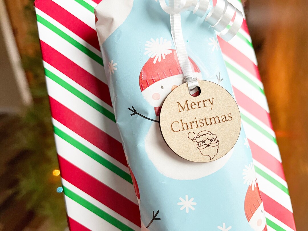 Christmas Gift Tag - Merry Christmas Santa Face Gift Tags, Set of 10 ...