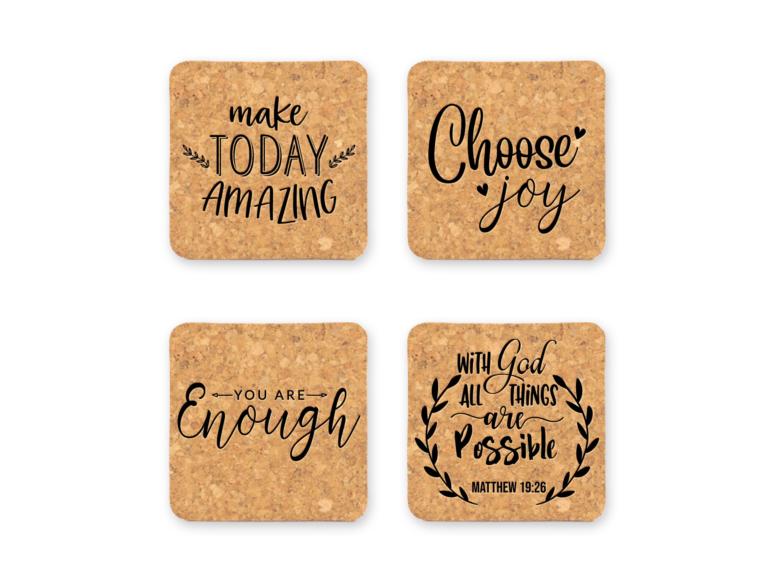Encouraging Quotes Coaster Set Make Today Amazing Choose | Etsy