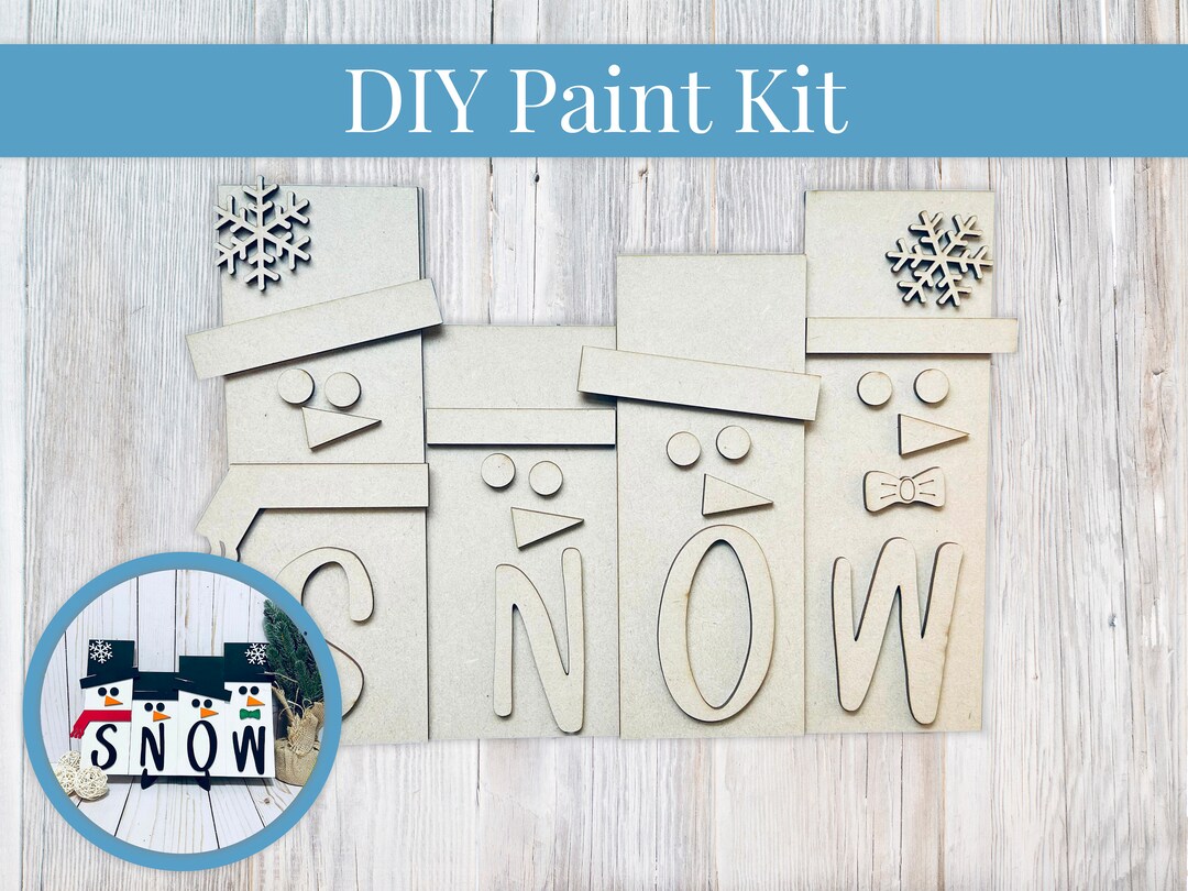 DIY Sign Kit - Snowmen Sign Kit, Welcome Sign, DIY Kit, Paint at Home ...