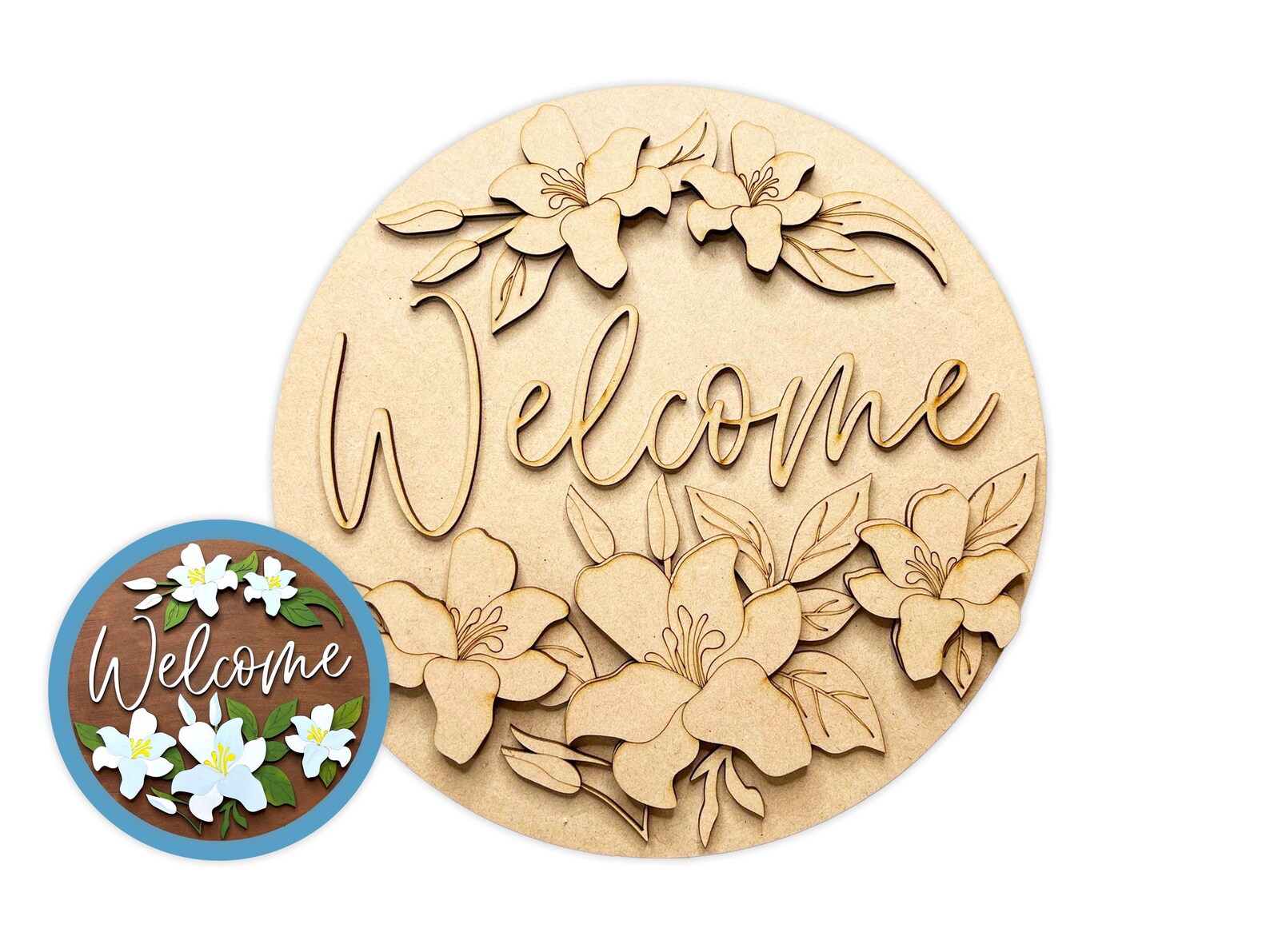 DIY Sign Kit - Welcome Lily Round Sign, Love Sign, Welcome Sign, DIY ...