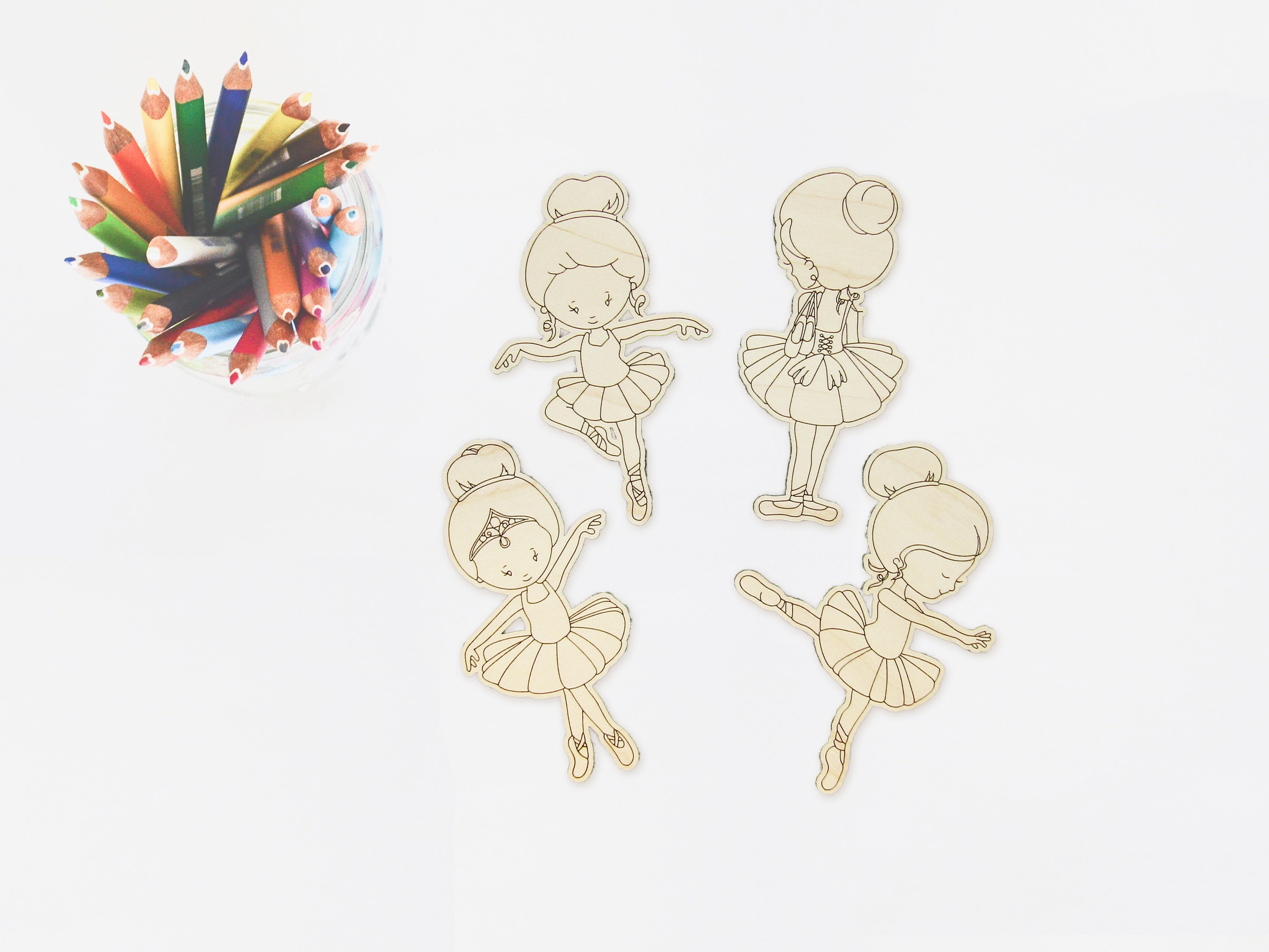 Ballerina Craft - Kids Craft Kit - Ballet Class Ballerina - Wood Cutout ...