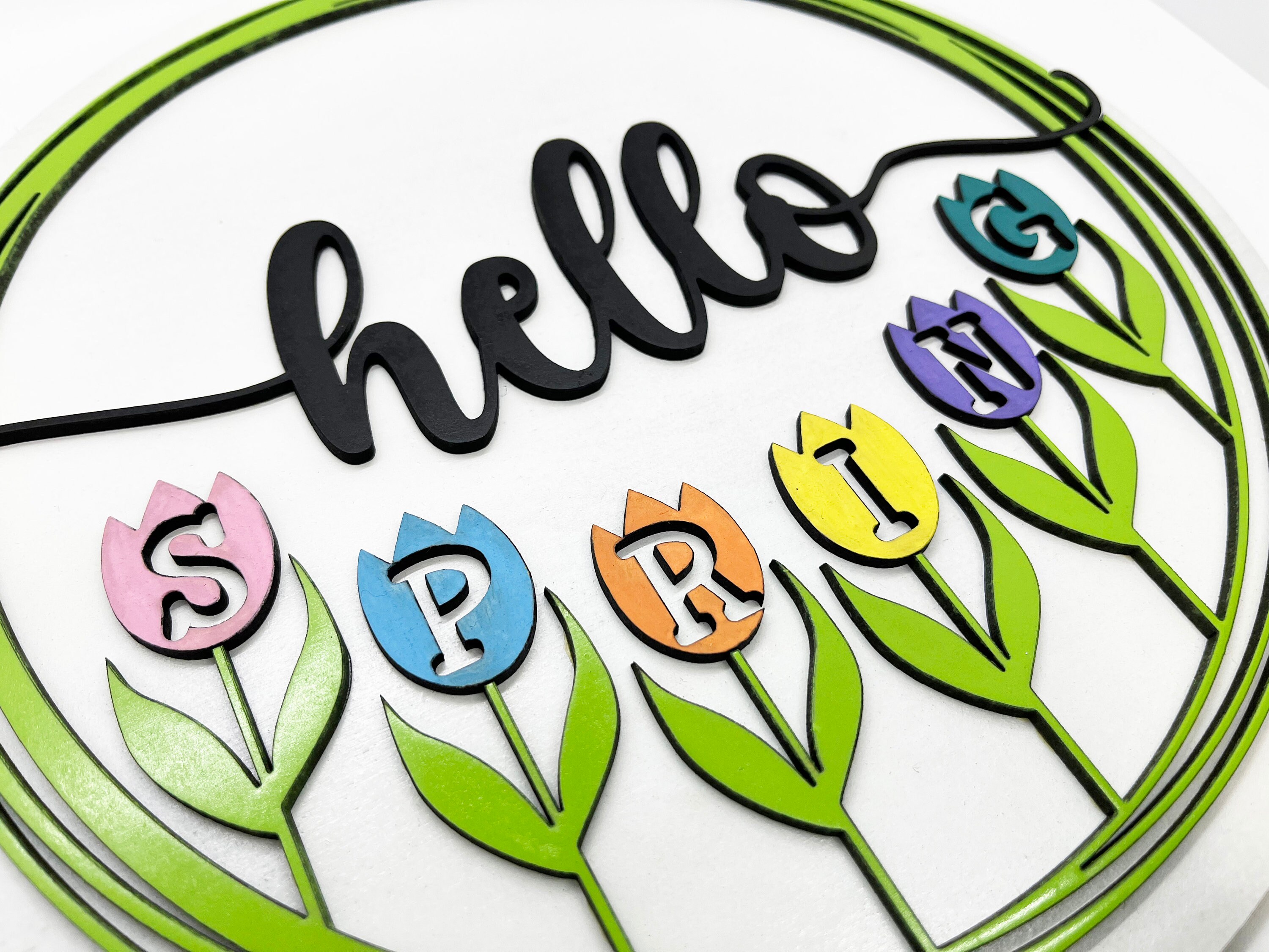 DIY Sign Kit Hello Spring Tulips Sign Welcome Sign DIY - Etsy