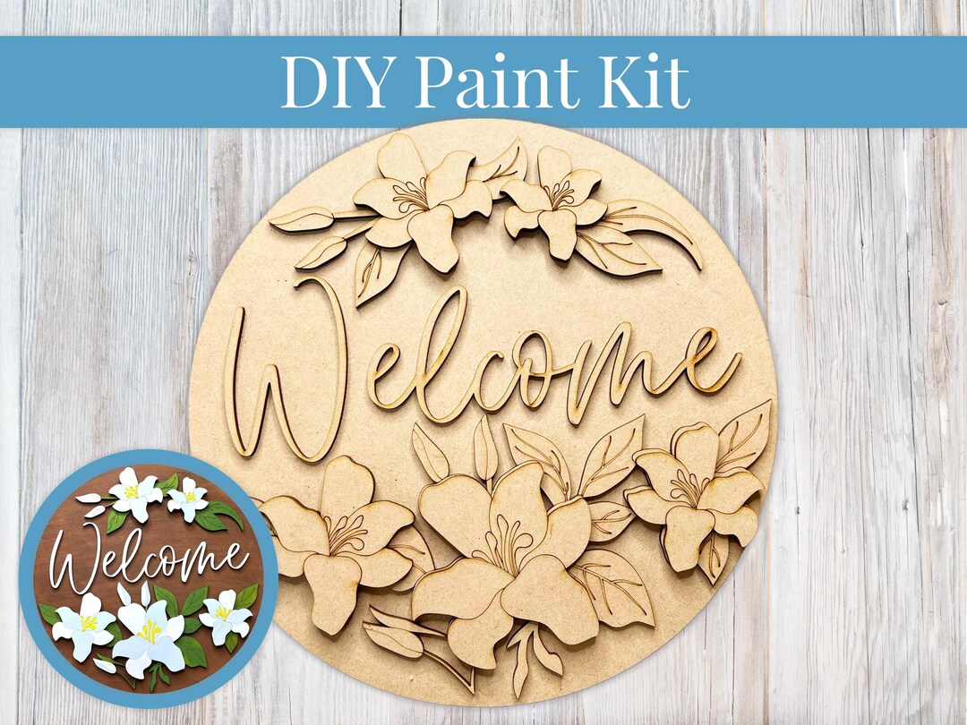 DIY Sign Kit - Welcome Lily Round Sign, Love Sign, Welcome Sign, DIY ...