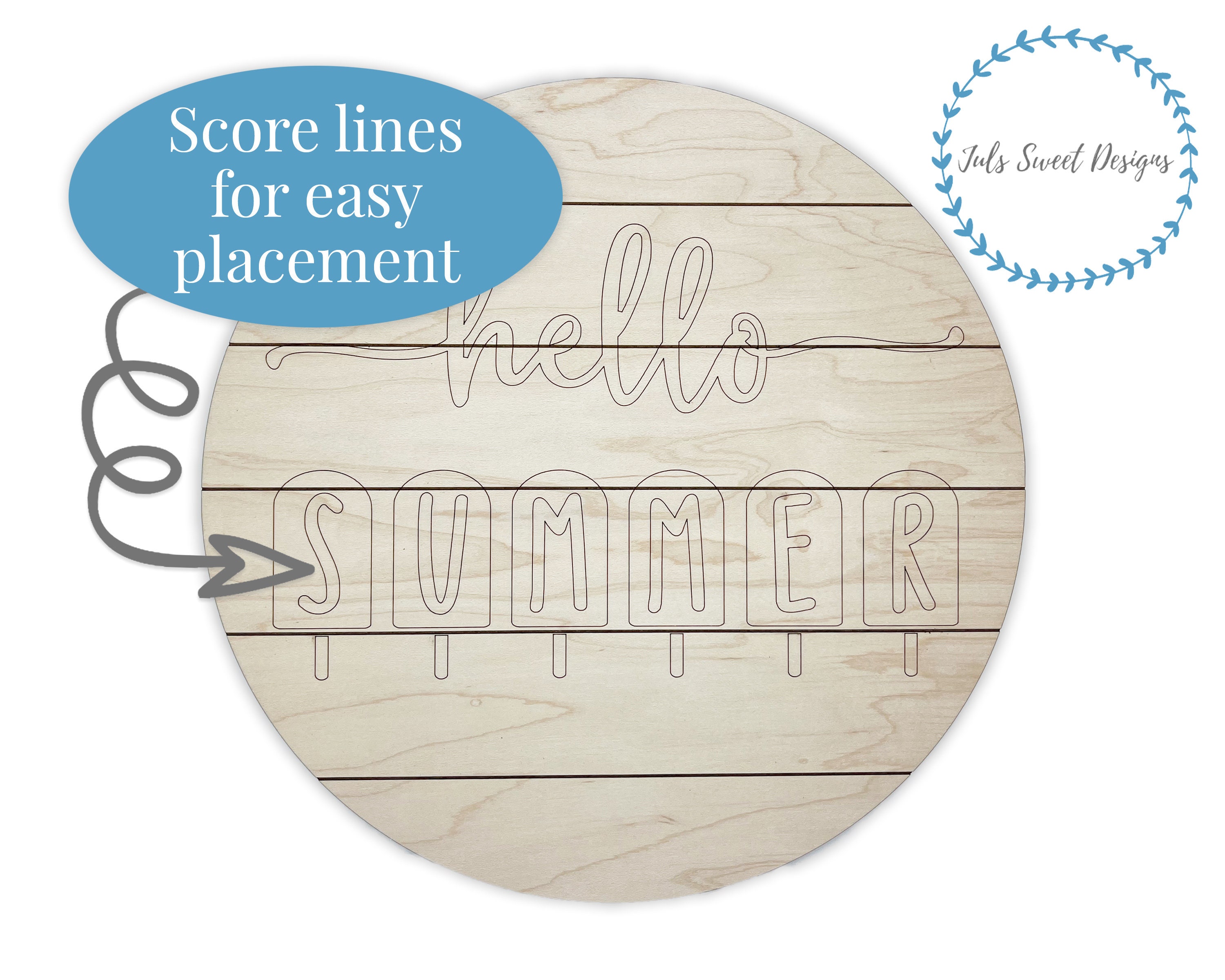 DIY Sign Kit Hello Summer Popsicle Shiplap Sign, Welcome Sign, DIY Kit, Paint at Home, Wood ...
