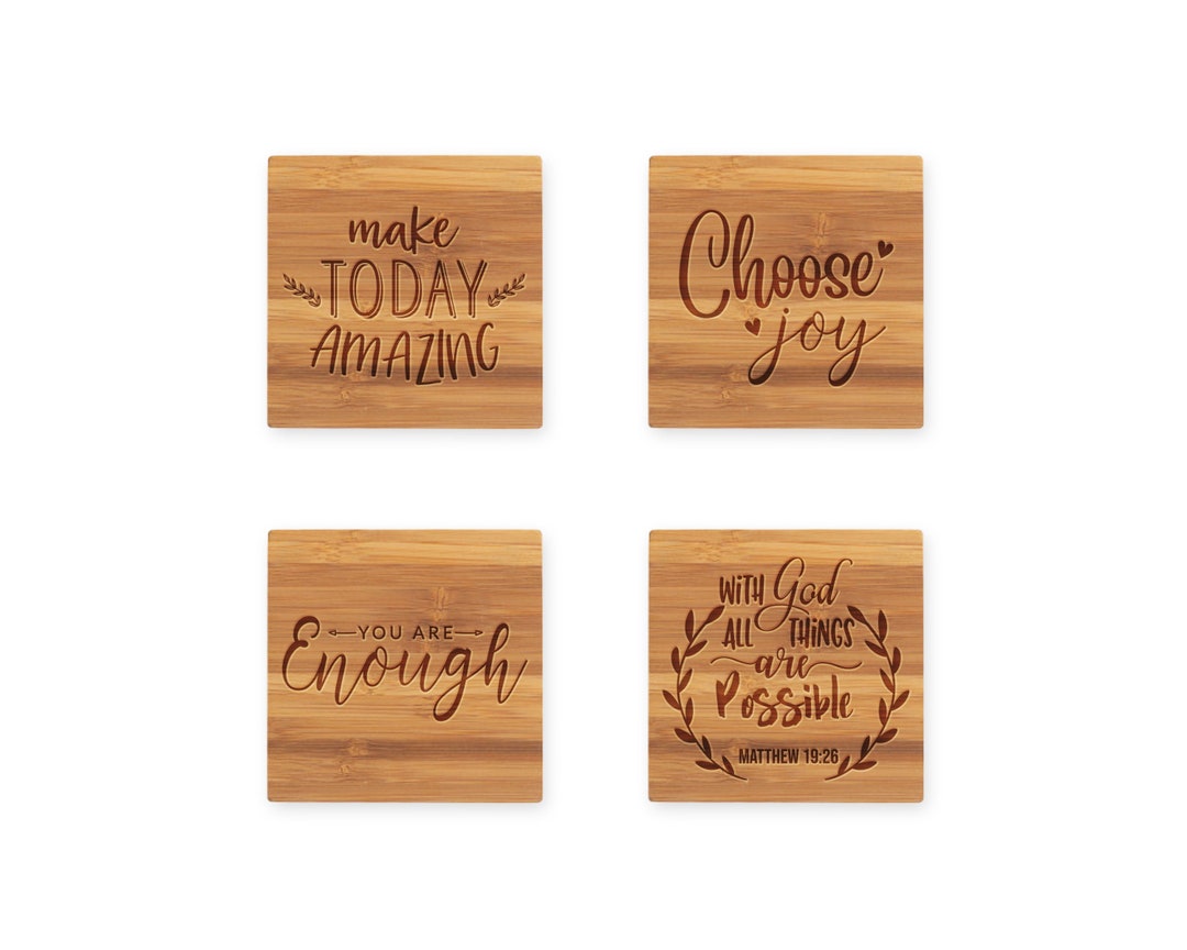 Encouraging Quotes Coaster Set - Make Today Amazing - Choose Joy - You ...
