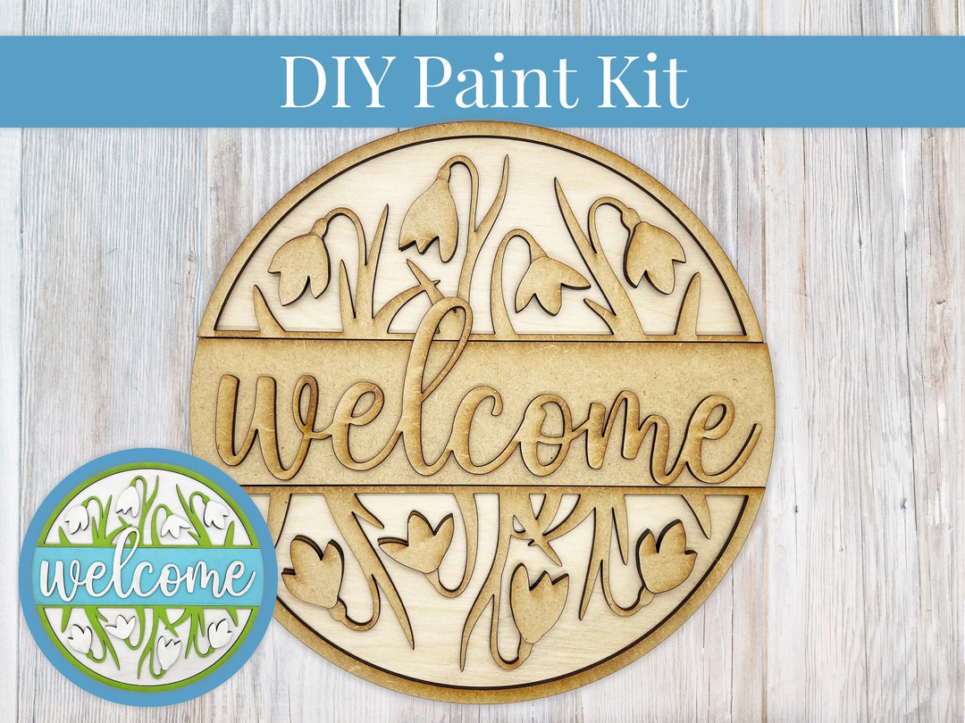 DIY Sign Kit - Welcome Growing Snowdrops Sign, Welcome Sign, DIY Kit ...