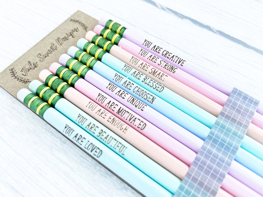 Engraved Pencil - You Are Statements Pencils, Words of Affirmation ...