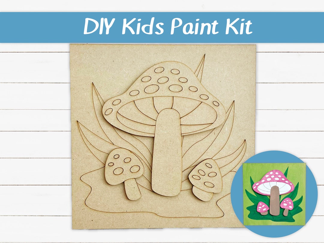 DIY Mushroom Wood Paint Kit: Kids Craft Project - Etsy