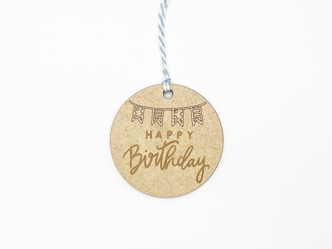 Birthday Gift Tag - Happy Birthday Banner Gift Tag, Birthday Tag, Happy ...