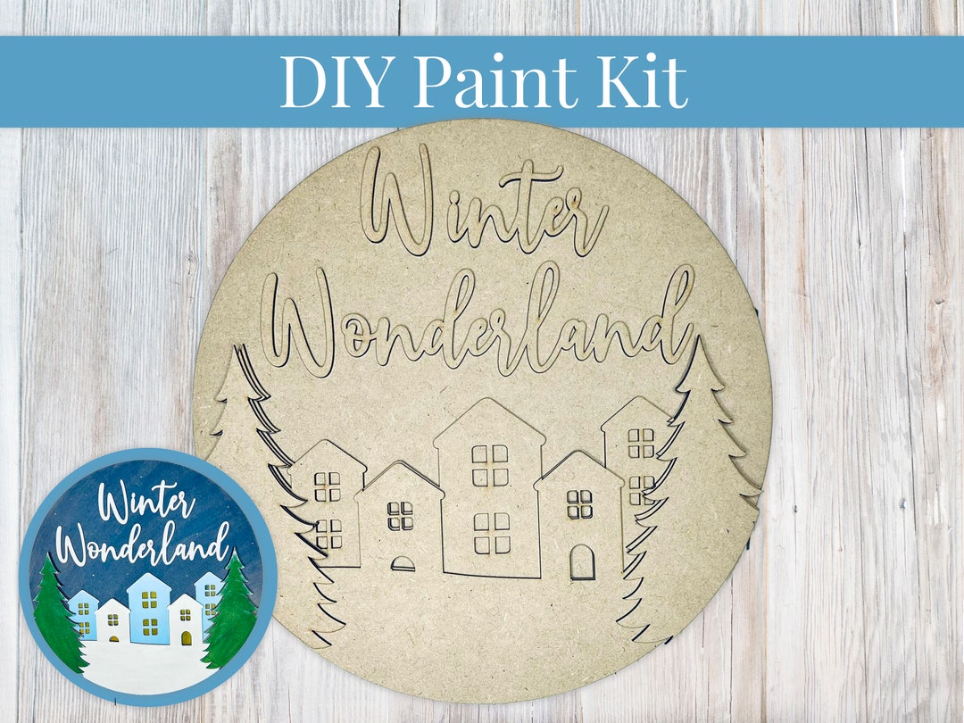 DIY Sign Kit - Winter Wonderland Village Trees Kit, Welcome Sign, DIY ...