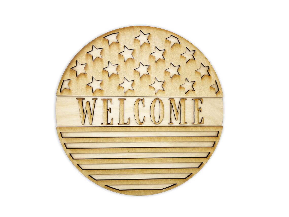 DIY Sign Kit - Welcome Stars and Stripes Sign, Welcome Sign, DIY Kit ...