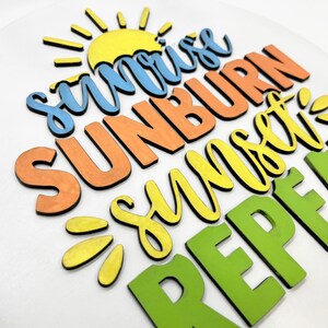 DIY Sign Kit - Sunrise Sunburn Sunset Repeat Circle Sign, Welcome Sign ...
